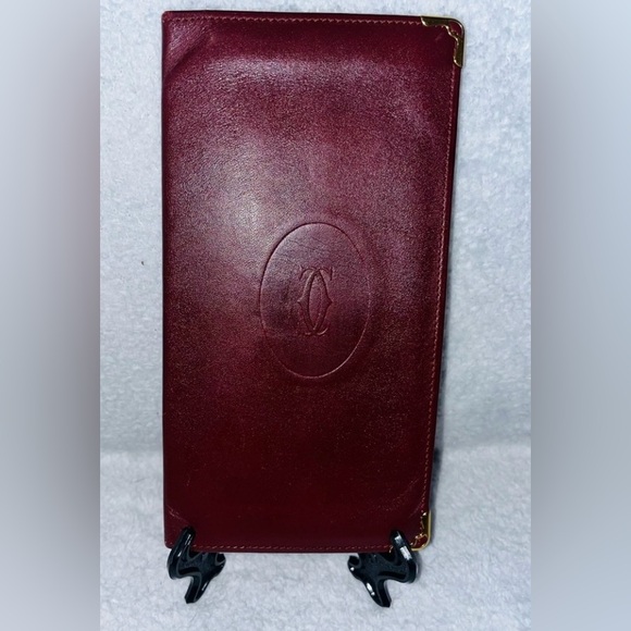 Cartier | Bags | Cartier Vintage Check Book Walletsome Signs Of Wear ...